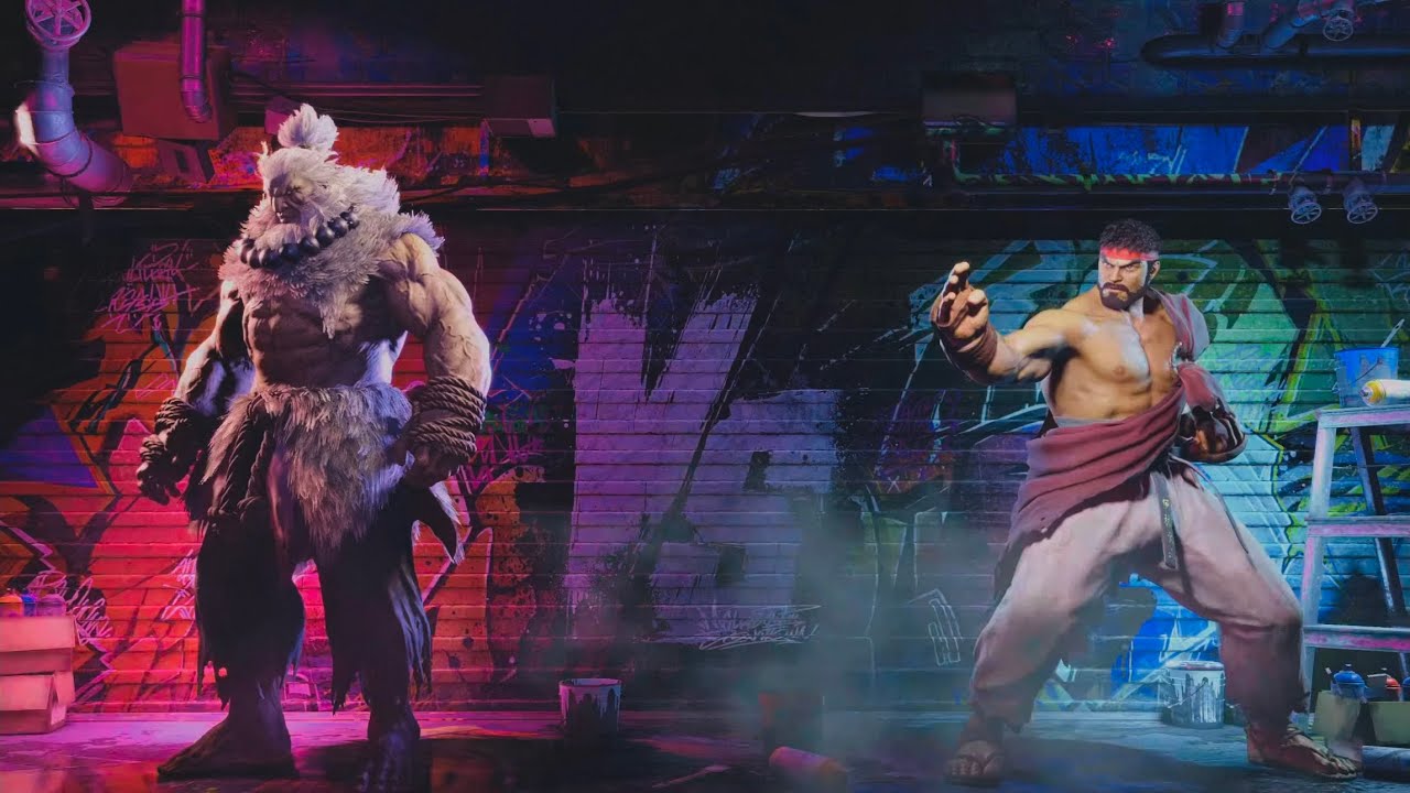 SF6 - Akuma Vs Ryu | Fighting Ground | Genbu Temple | Street Fighter 6 ...