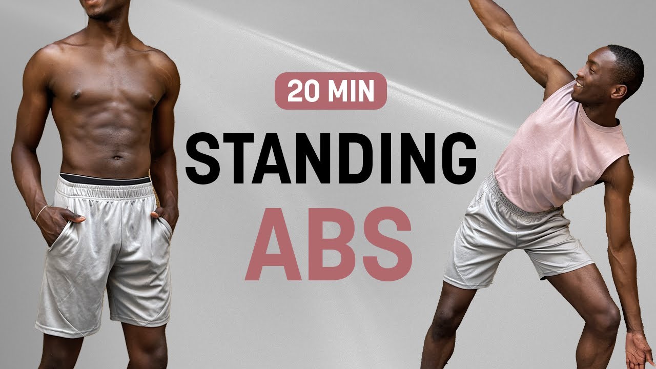 20 MIN ALL STANDING ABS WORKOUT | No Jumping | No Equipment | Lose ...