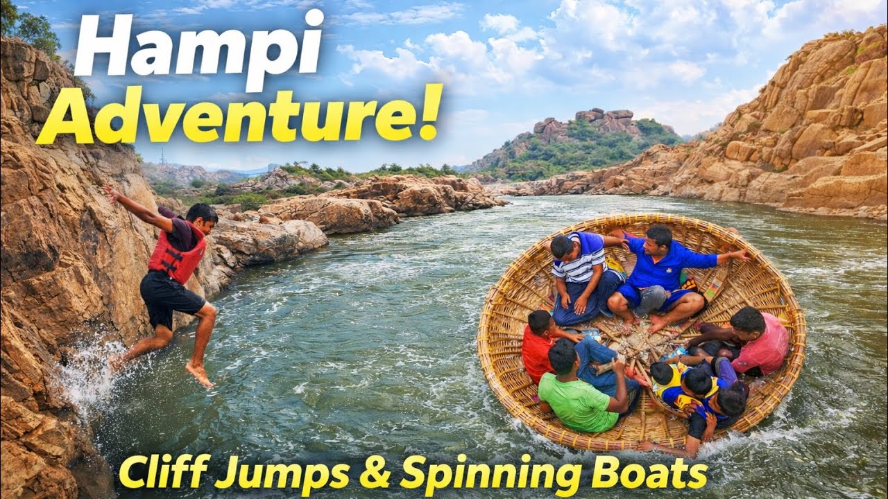 Hampi's deadliest cliff jump spot - YouTube