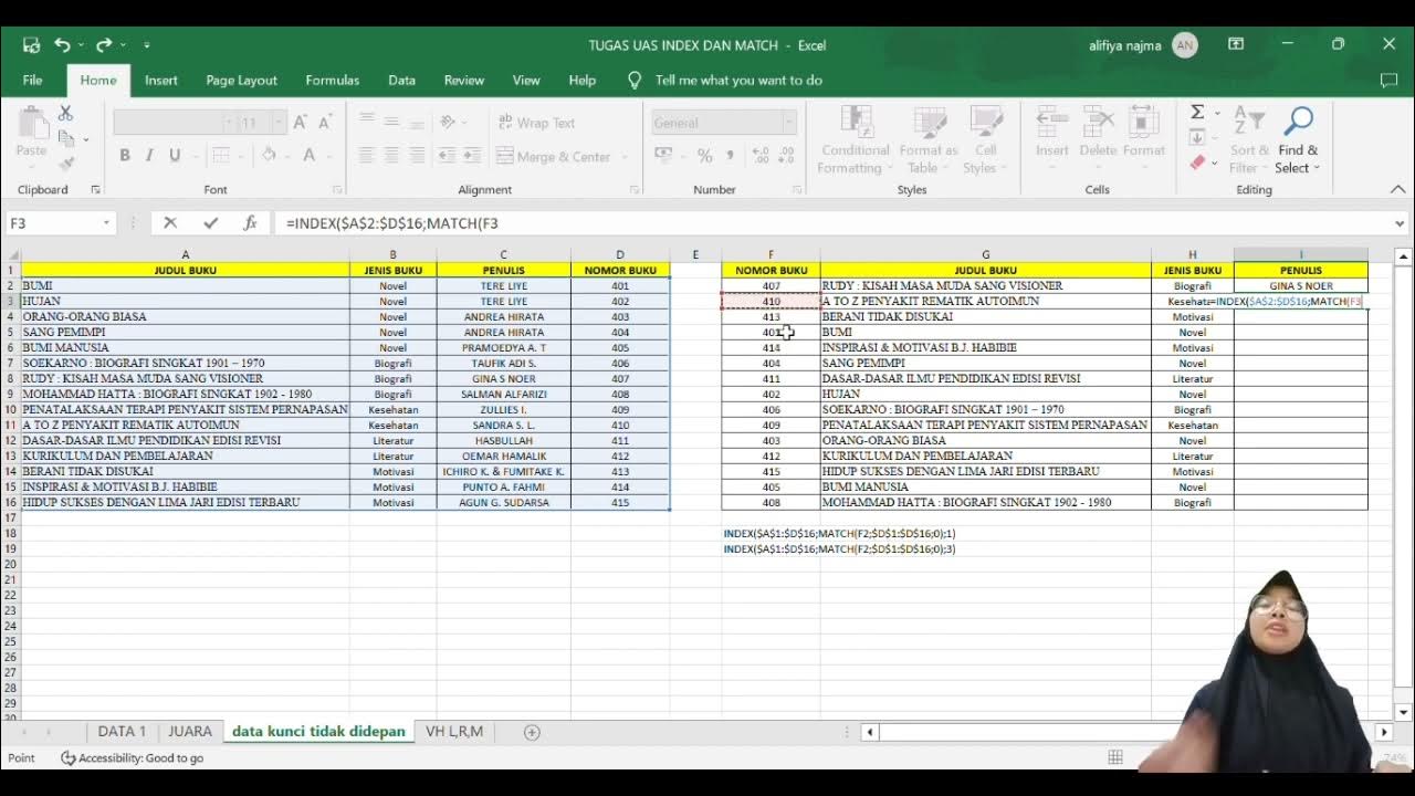 TUTORIAL PENGGUNAAN RUMUS INDEX DAN MATCH PADA MICROSOFT EXCEL - YouTube