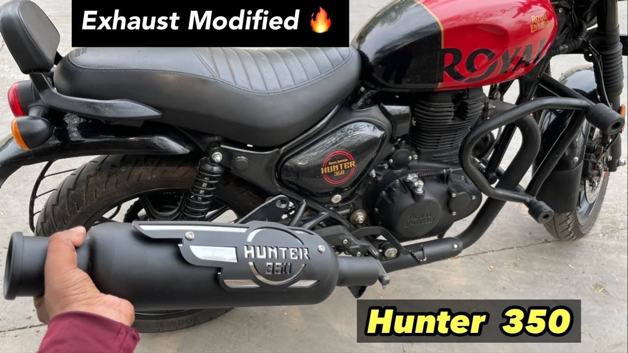 Hunter 350 Royal Enfield Exhaust Change 🔥| Hunter 350 Exhaust Modified ...