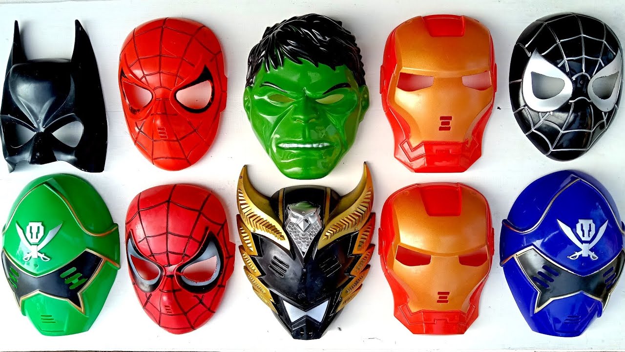 cleaning superhero masks⁉️ blackspiderman, pawer rangers, Ironman, Bima ...