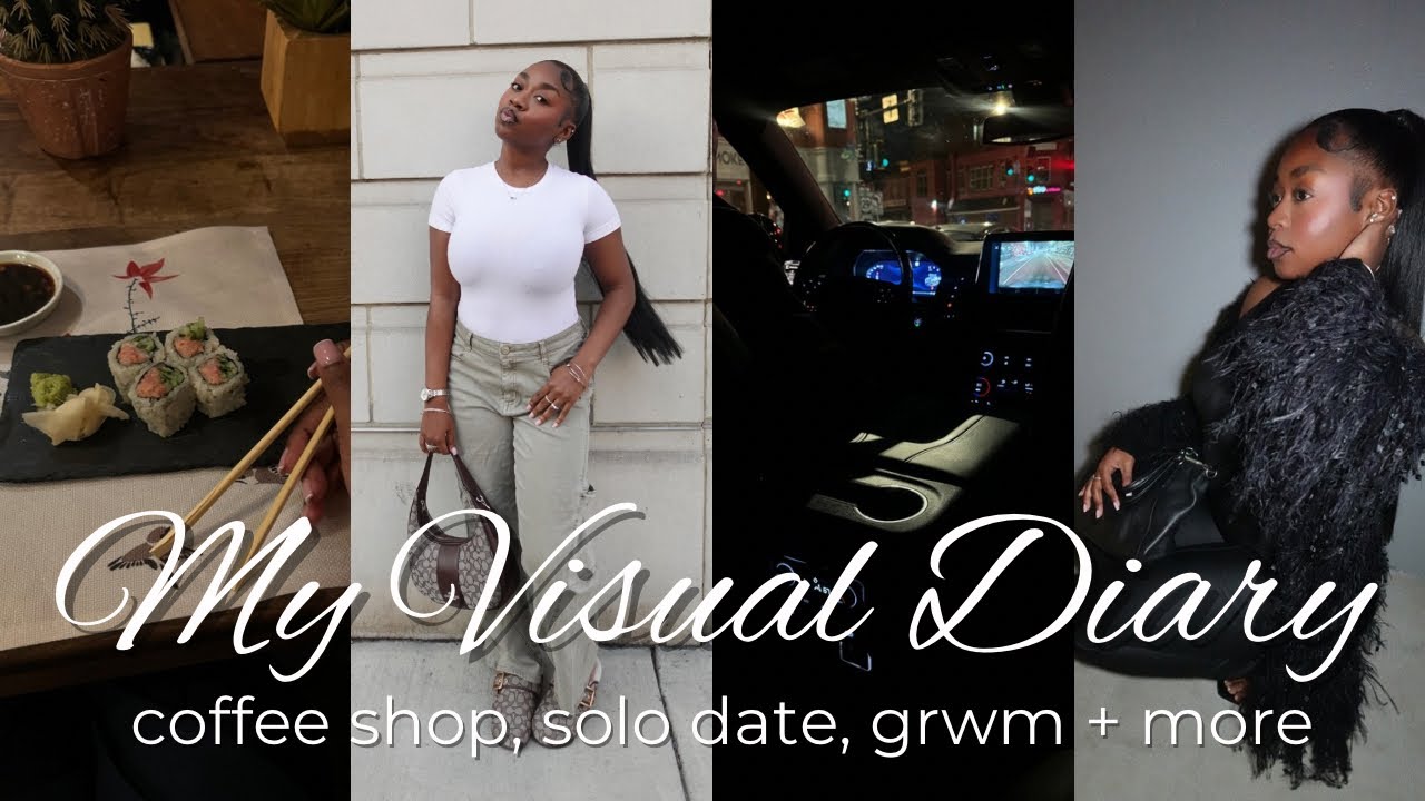 my visual diary 🤍 : coffee shop, taking pics, solo date, sushi - YouTube