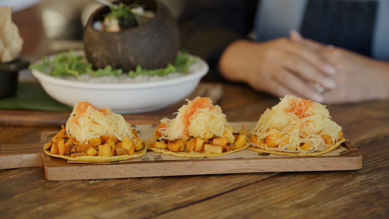 Vegan Ceviche and Butternut Squash Tacos at Malibu Farm Restaurant ...