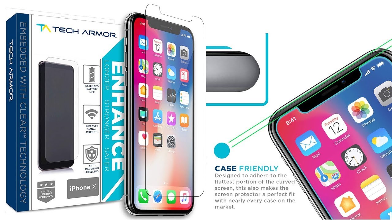 iPhone X Radiation Blocking Tempered Glass Screen Protector From Tech ...