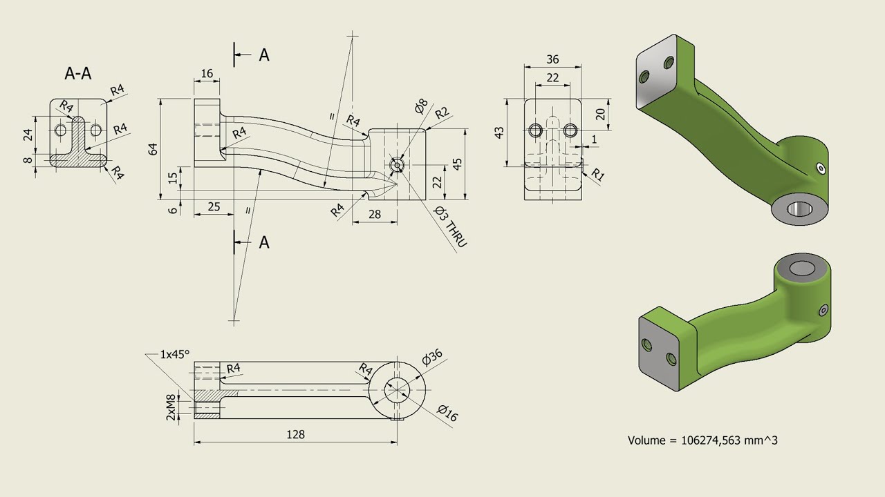 Tutorial Inventor - 323 BALL GOVERNOR SUPPORT - YouTube