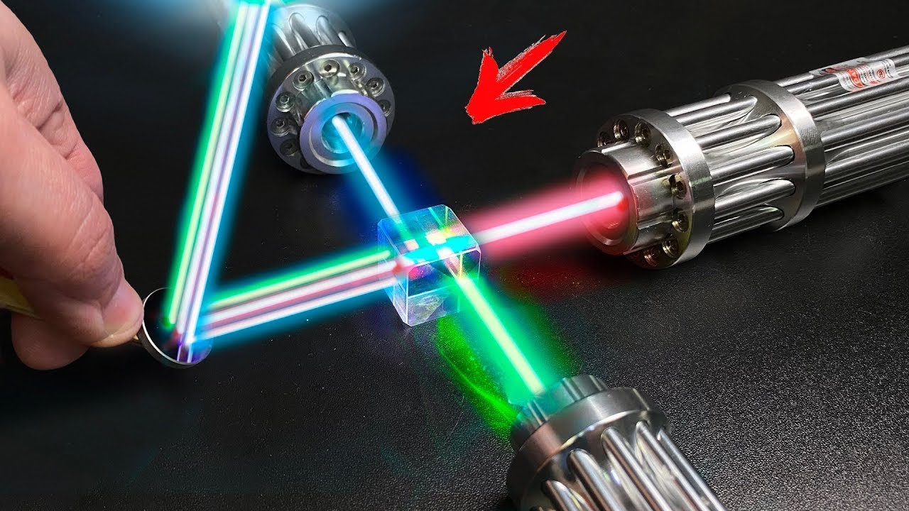 MEZCLE LASERS de COLORES con un PRISMA RGB - YouTube