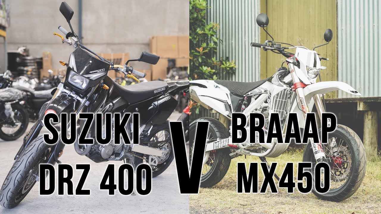 The Braaap MX450 V The Suzuki DRZ400 Review - YouTube