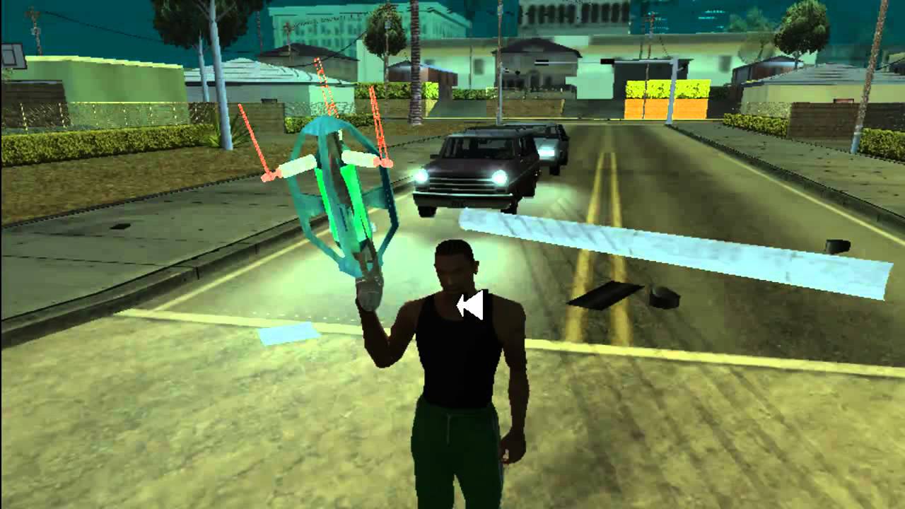 san andreas cj juega con la arma antigravedad y cuenta chistes - YouTube