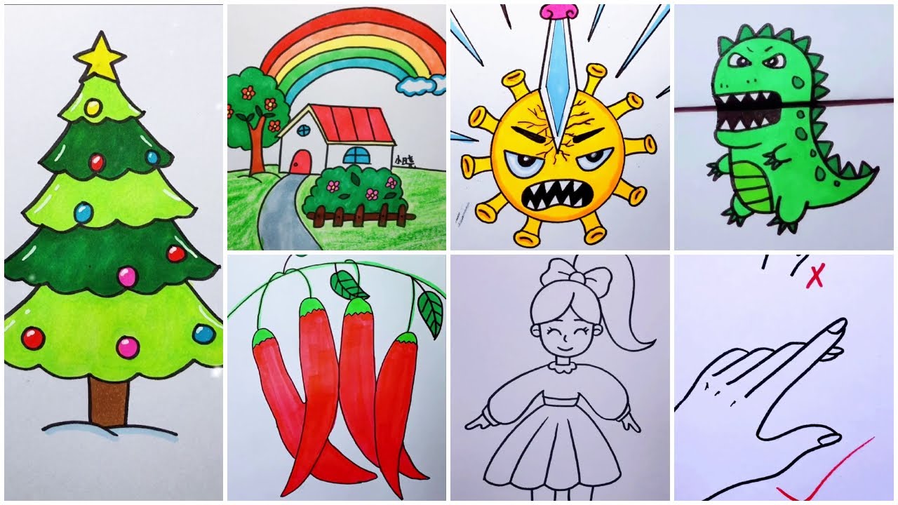 Easy Drawing Ideas for Beginners | Color Drawing ideas - YouTube