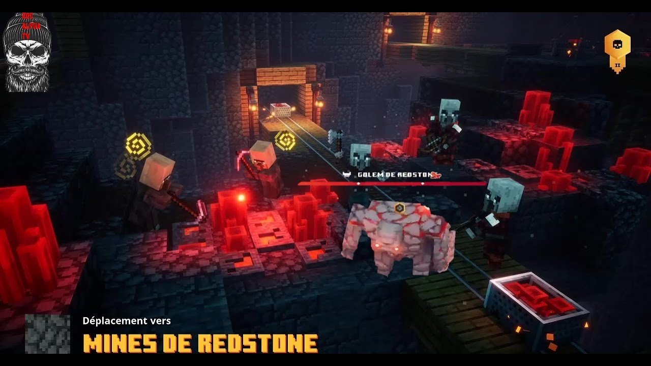 Minecraft Dungeons le golem de redstone en boss - YouTube