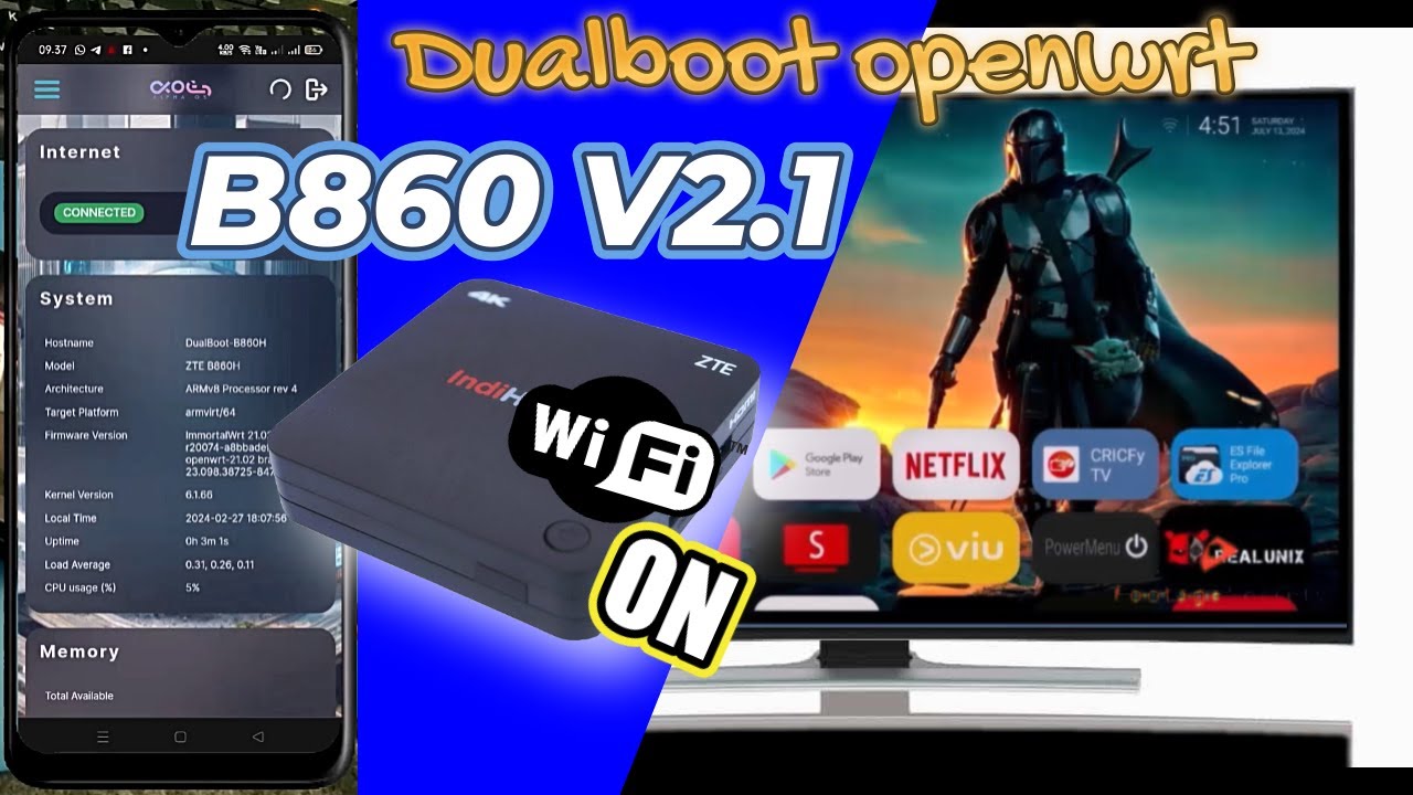 DUALBOOT OPENWRT B860V2/V1 WIFI ON - bisa androidtv dan bisa router ...