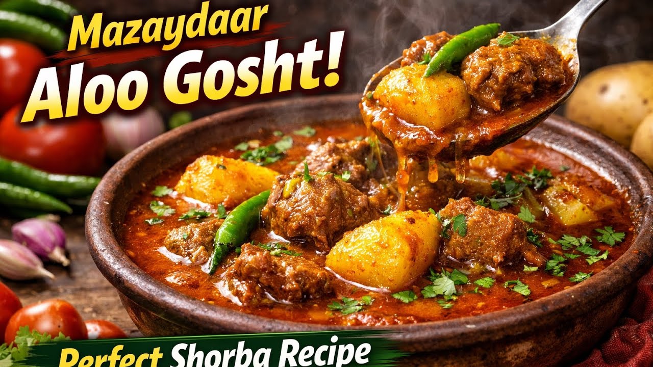 Aloo Gosht / Aloo Chicken Shorba Recipe | Pakistani Desi Curry | Full ...