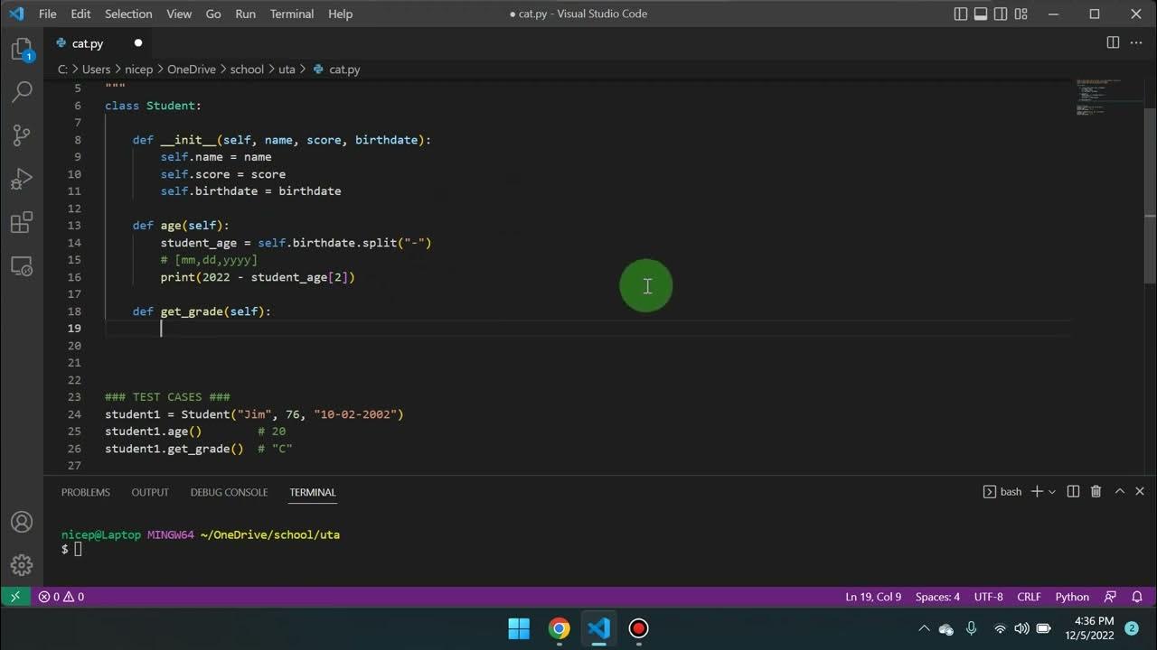 CS112 Lab 11 (OOP) - YouTube