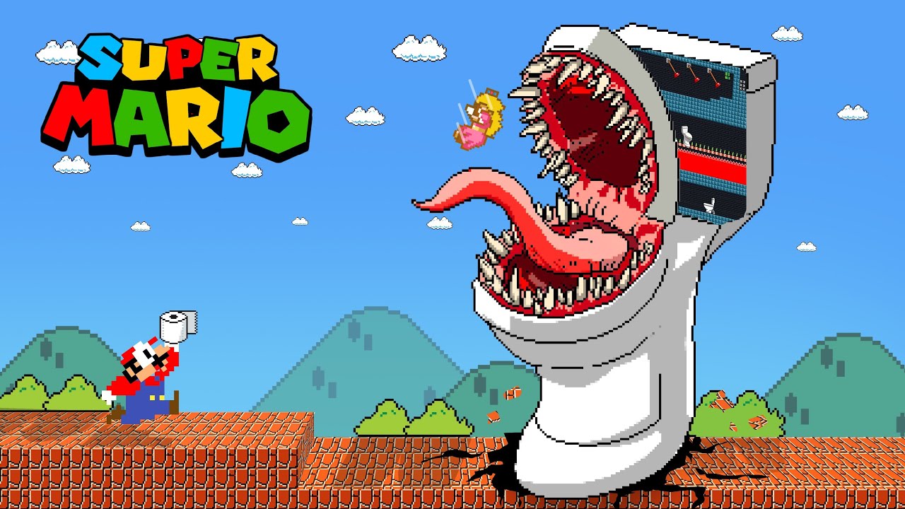 Mario vs the Giant TOILET MONSTER Maze | Game Animation - YouTube