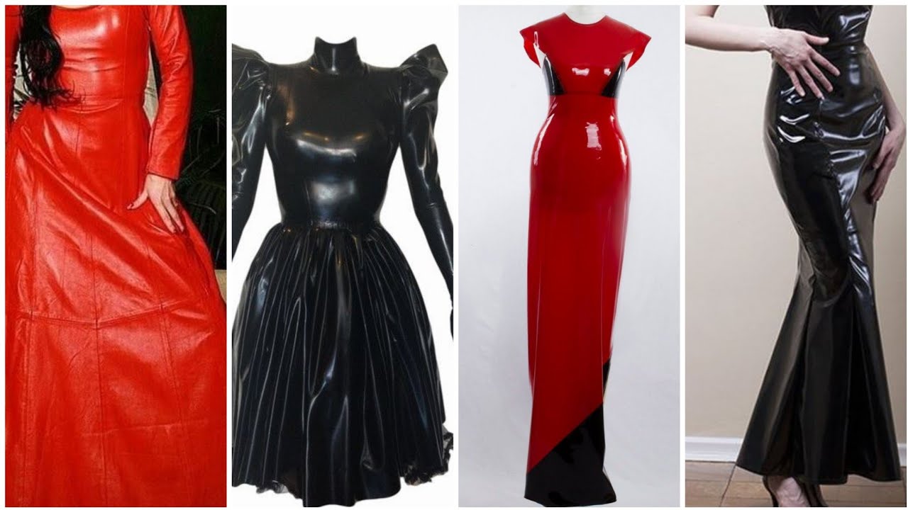top design and ideas for ladies of latex long dress design - YouTube
