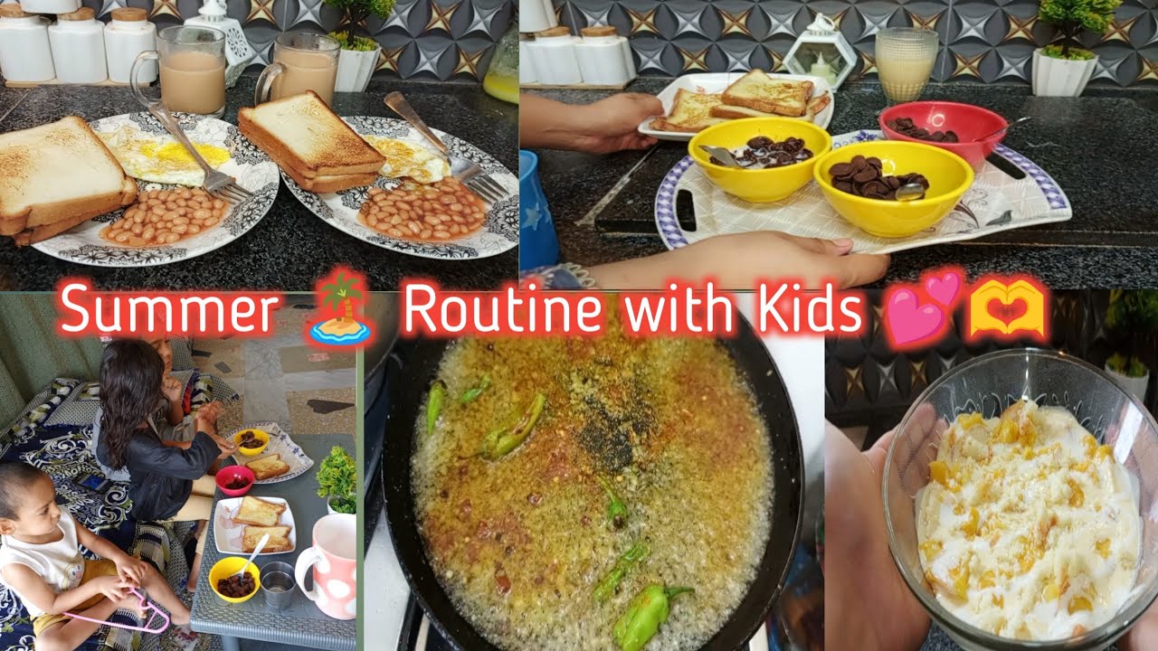 Summer Vacation Routine with 3 kids|My Daily Routine with Kids|What we ...