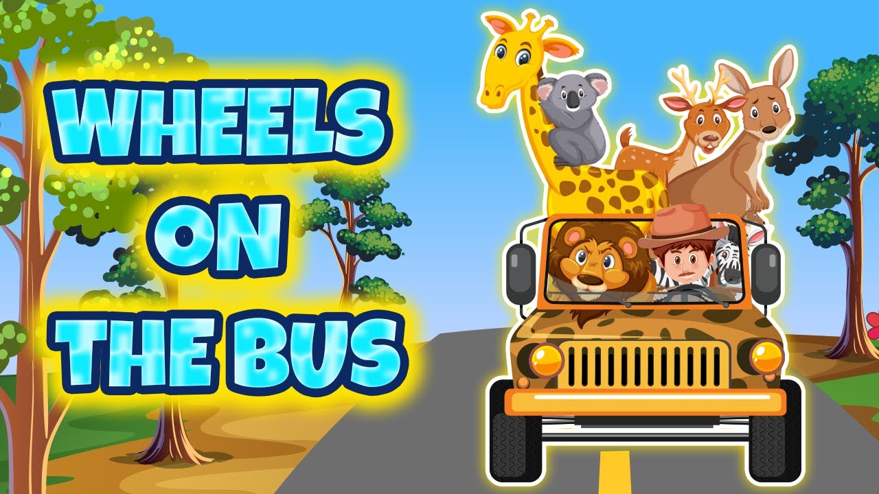Wheels On The Bus With Animals | Animal Song | Nursery Rhymes & Kids ...