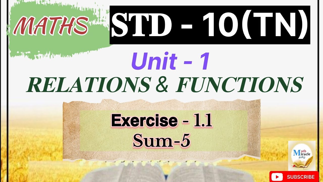 CLASS-10( TN )MATHS | UNIT-1 | EXERCISE - 1.1 | SUM -5 @mathmiracle ...
