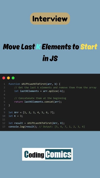 Shift Last K Elements to the Front in JavaScript || Js Interview ...