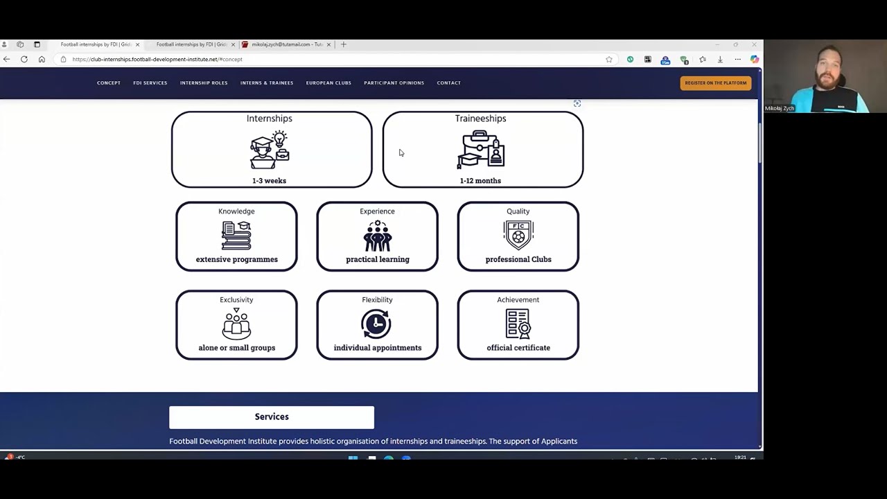 "Football internships by FDI" | online platform explanation - YouTube