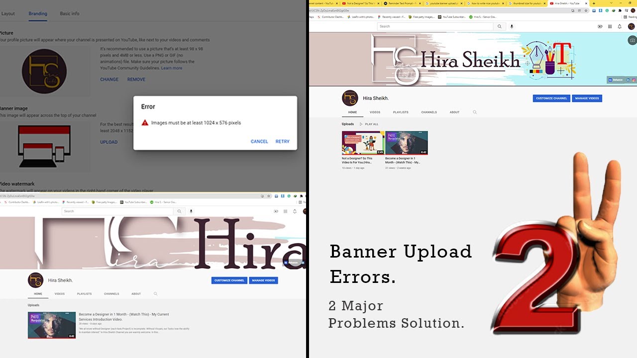 How to Fix YouTube Banner Upload Problems? 2 Errors Fix (Size/Visual ...