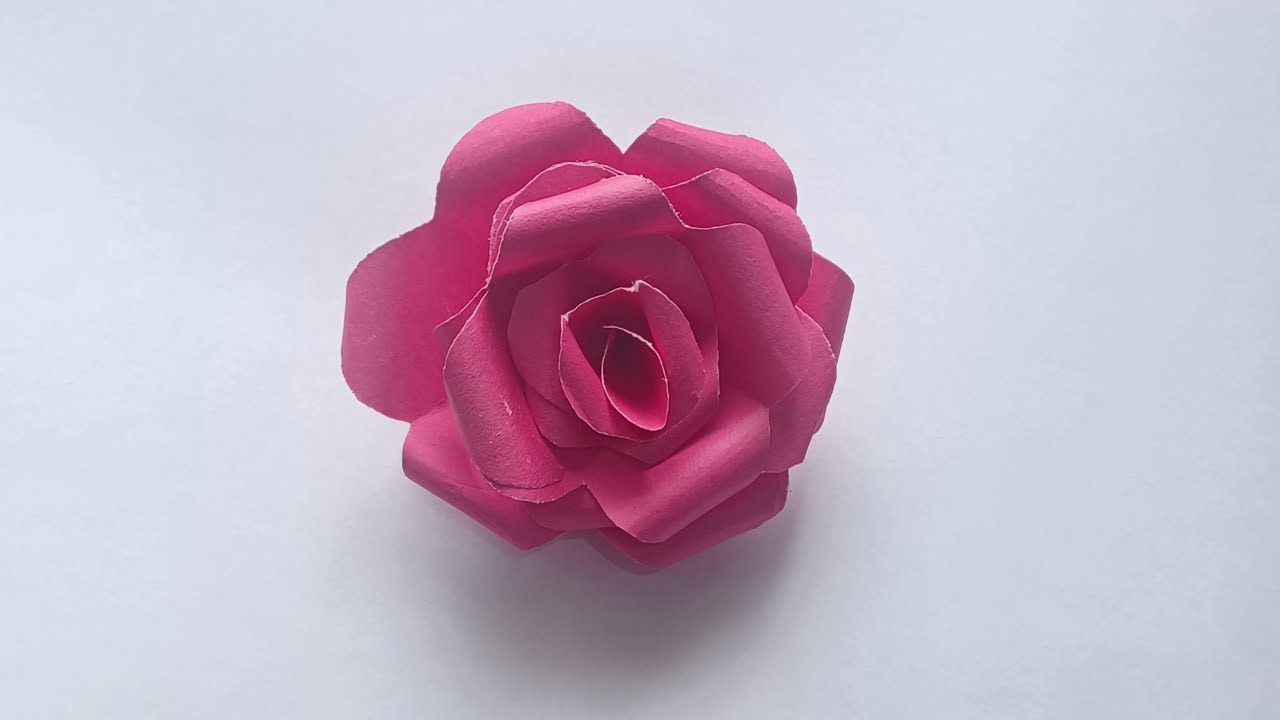 DIY Paper Rose Flower | How to make rose flower for beginners |Step by ...
