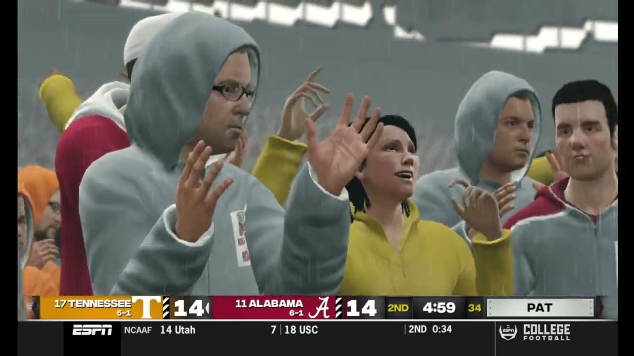 NCAA Football 14 CFB Revamped Mod Alabama Vs Tennessee & Michigan Vs Michigan State Stream 10/20 ...