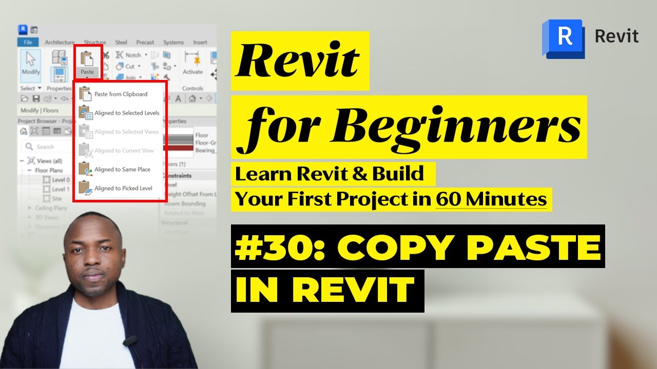 Revit Tutorial for Beginners: Part 30: How to Copy/ Paste Objects in ...