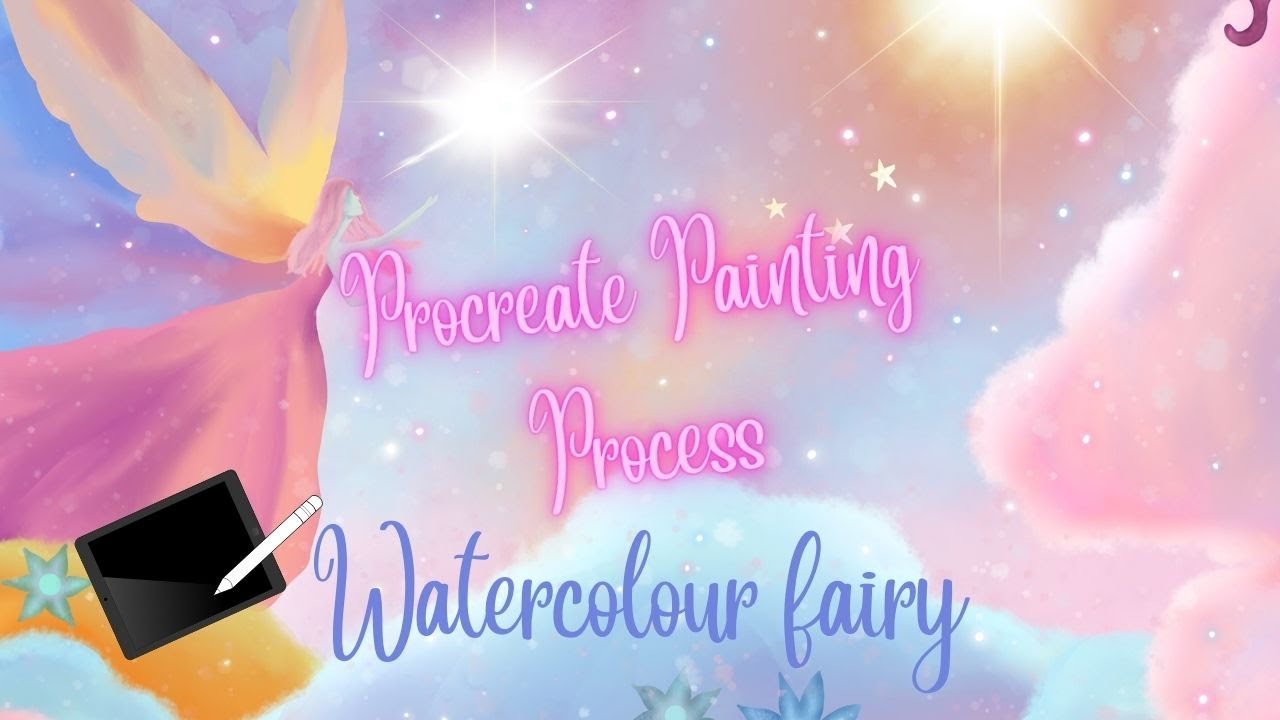 Magical Fairy in Dreamy Cloudscape 🌌 | Procreate Watercolor Timelapse ...