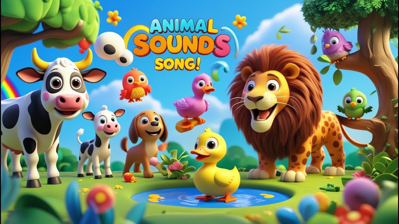 Animal Sounds Song for Kids | Learn Farm & Jungle Animal Noises | Fun ...