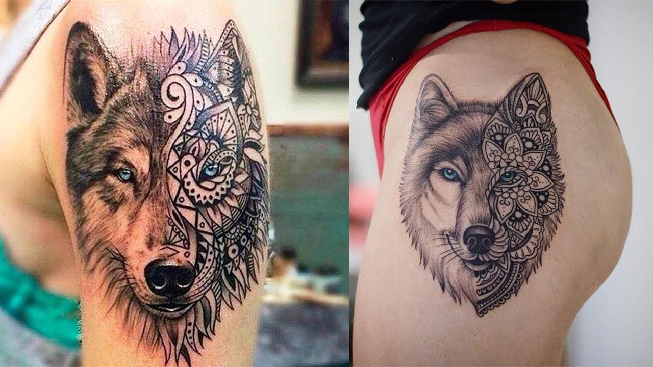 Neo Traditional REALISTIC Wolf Tattoo - YouTube