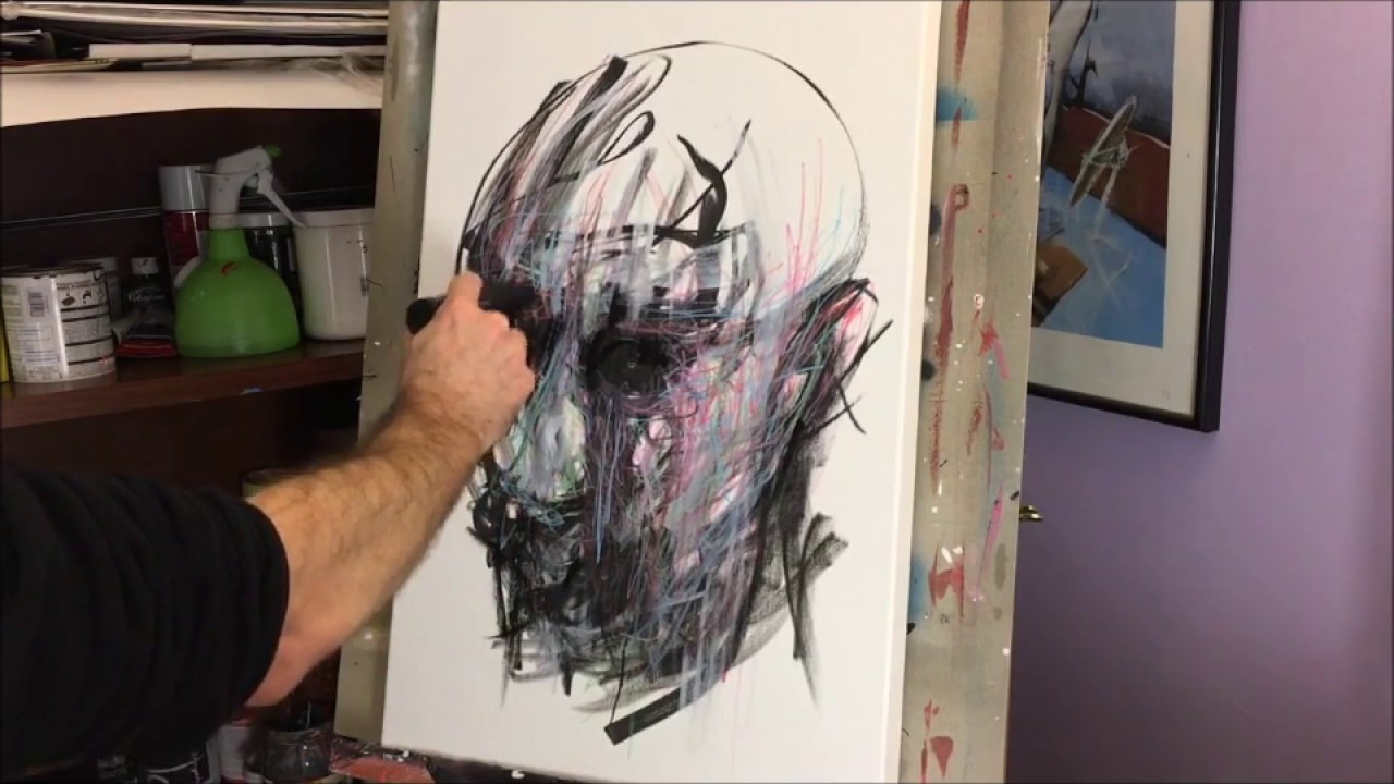 Painting with POSCA: abstract portrait - YouTube