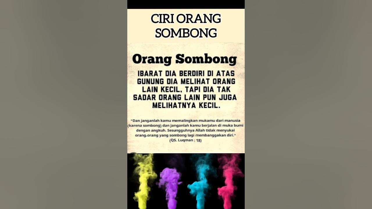 ciri orang sombong - YouTube