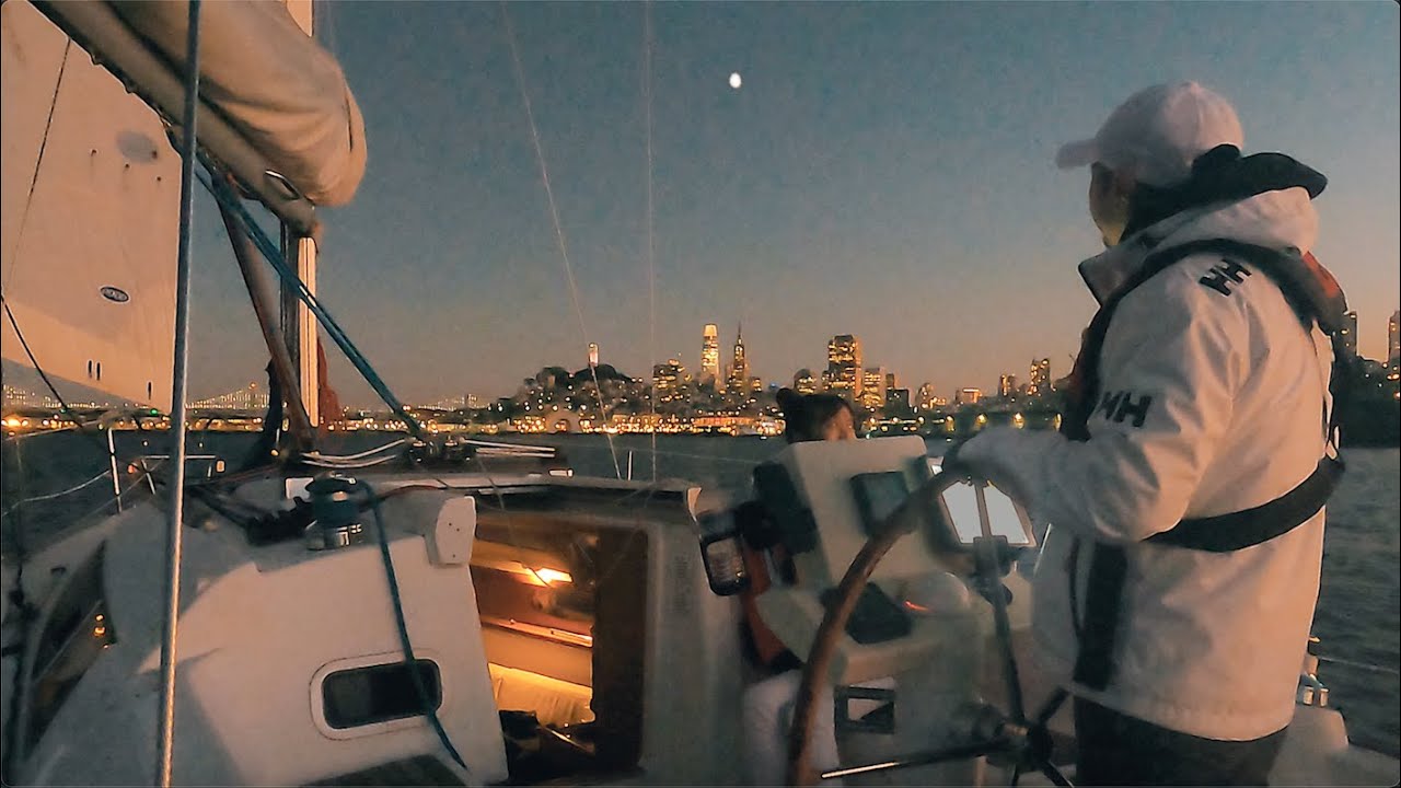 Evening Sailing in San Francisco Bay with Sunset and City Lights - YouTube