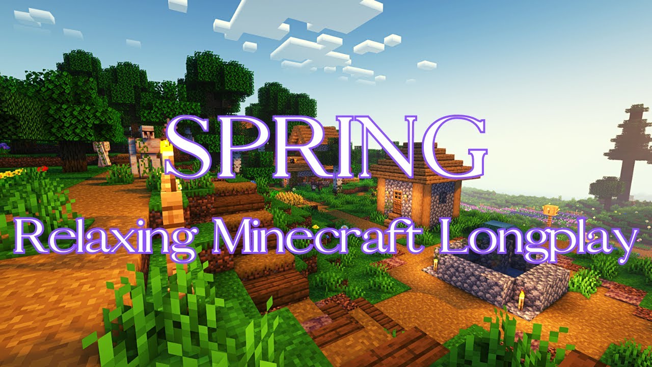 Spring - Terraforming and preparing for decoration - Relaxing Minecraft ...