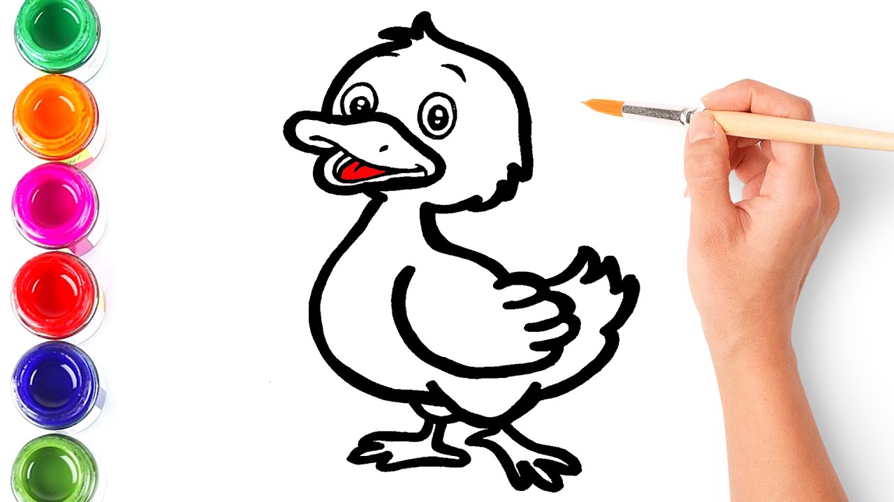 Duck Drawing, Painting, Coloring for Kids & Toddlers | Kids Art | How ...