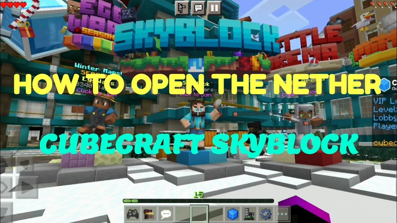 CUBECRAFT SKYBLOCK HOW TO GET TO THE NETHER Minecraft - YouTube