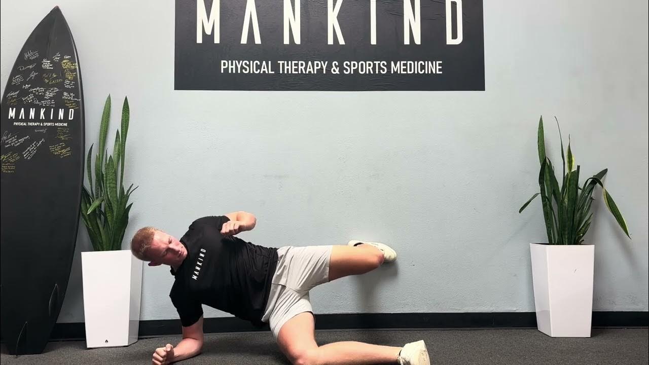 Modified Side Plank Hip Extension Isometric Reach Through - YouTube