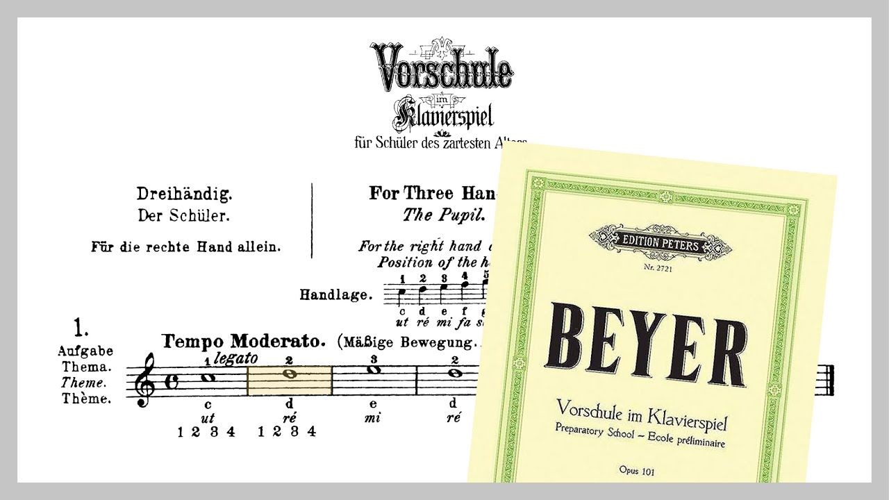 The first Beyer lesson - play with me! (Beyer Elementary Method, No. 1, Op. 101) - YouTube