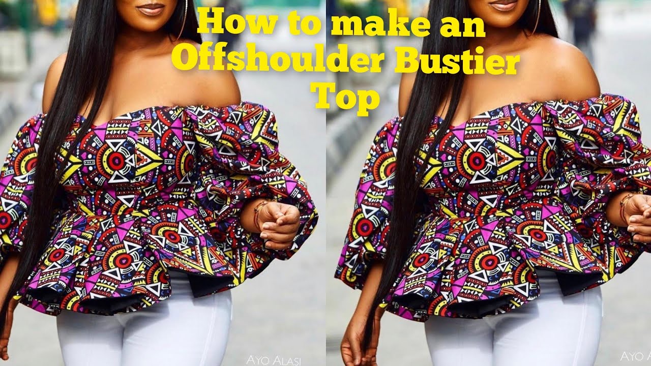 How to CUT AND SEW an OFFSHOULDER BUSTIER for beginners // BUSTIER TOP ...