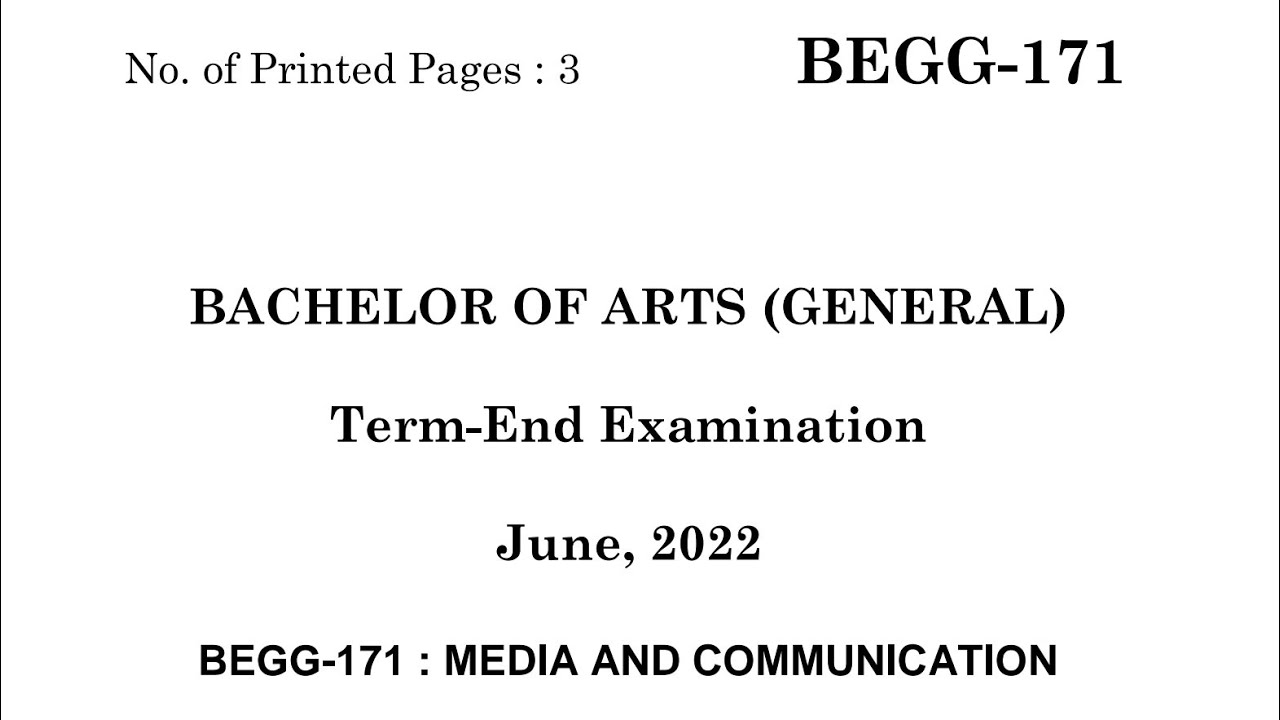 BEGG 171 important questions 2023 | BEGG 171 previous year question ...