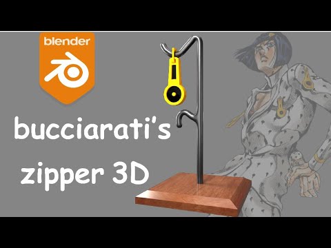 Bruno bucciarati's zipper||| blender timelapse - YouTube