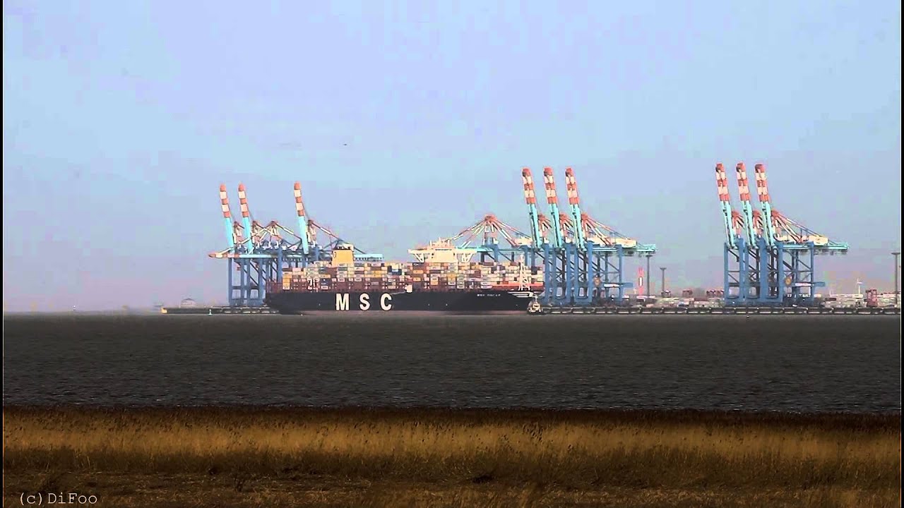 MSC OSCAR - Weser höhe Bremerhaven - Erstanlauf - YouTube
