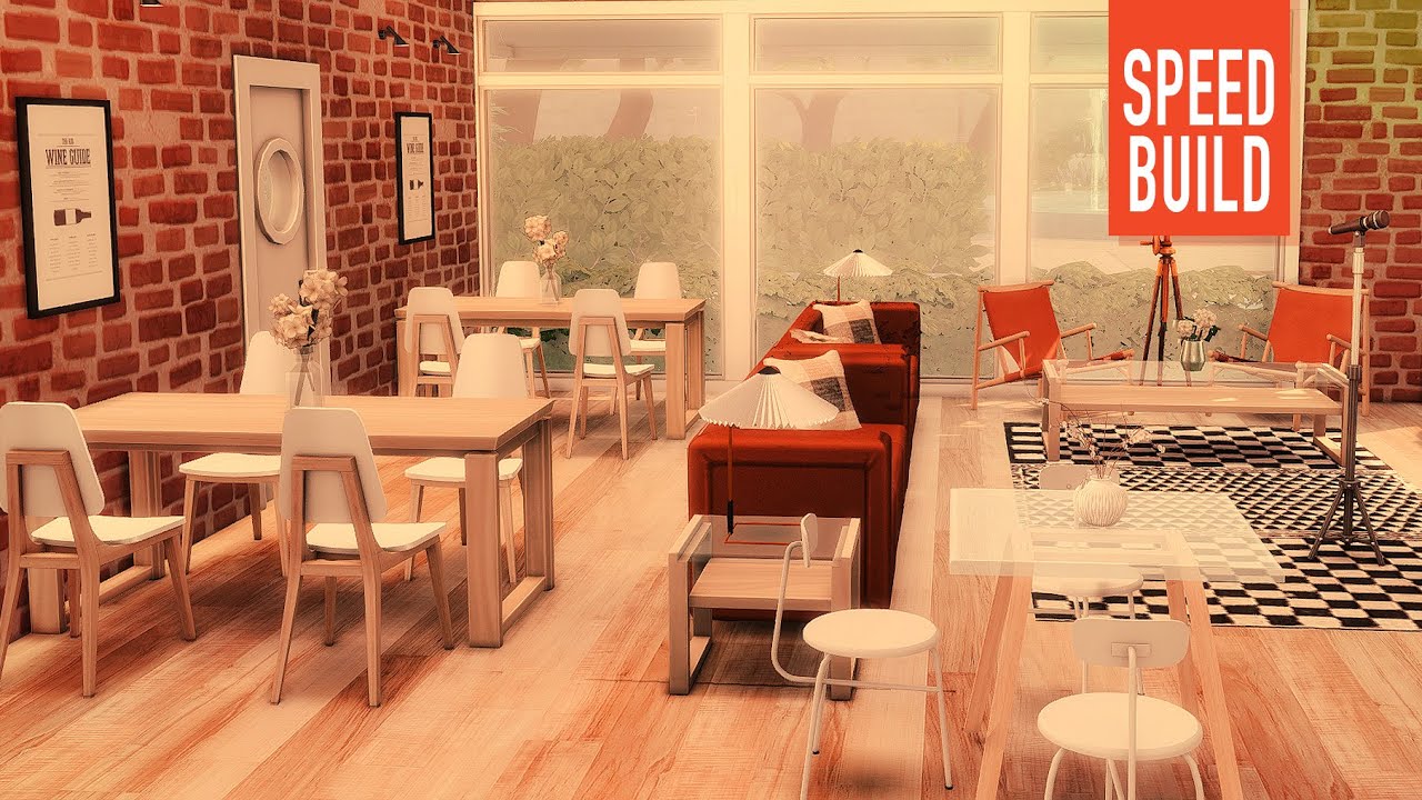 Pizza Place with Live Entertainment Speed Build - CC - The Sims 4 - YouTube