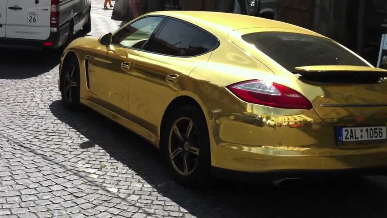 Golden Porsche Panamera - SpeedingToday - YouTube