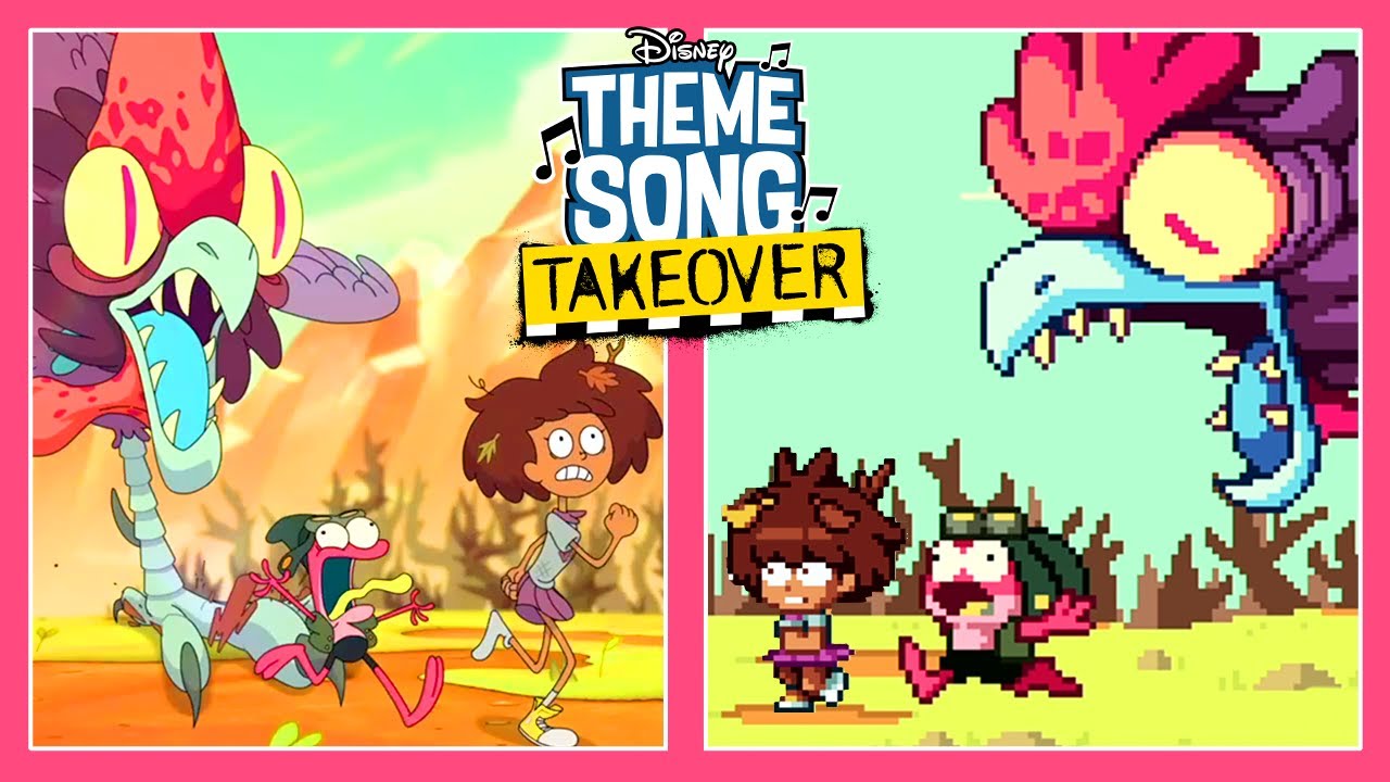 Theme Song Takeover Side by Side | Amphibia | Disney Channel Animation ...