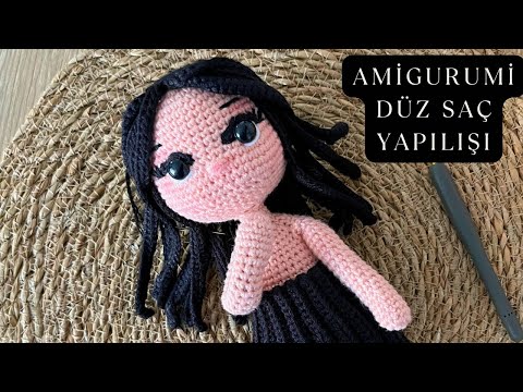 Amigurumi Bebek Saç Yapımı | Düz Saç Modeli Tığ İşi / Amigurumi Doll Hair Tutorial | Straight Hair 