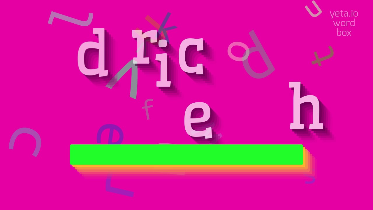 How to say "driech"! (High Quality Voices) - YouTube