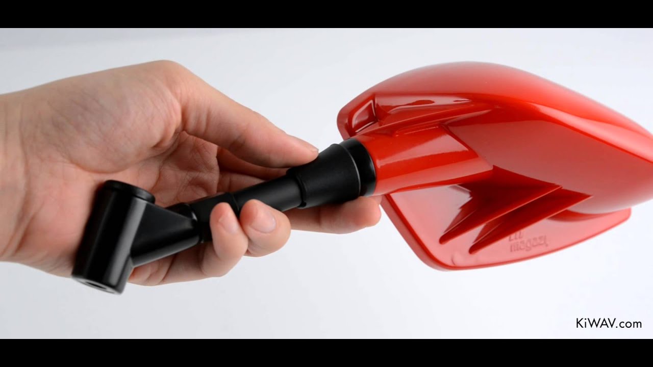 Fin red fairing mount rearview mirrors motorcycle Magaz - KiWAV - YouTube